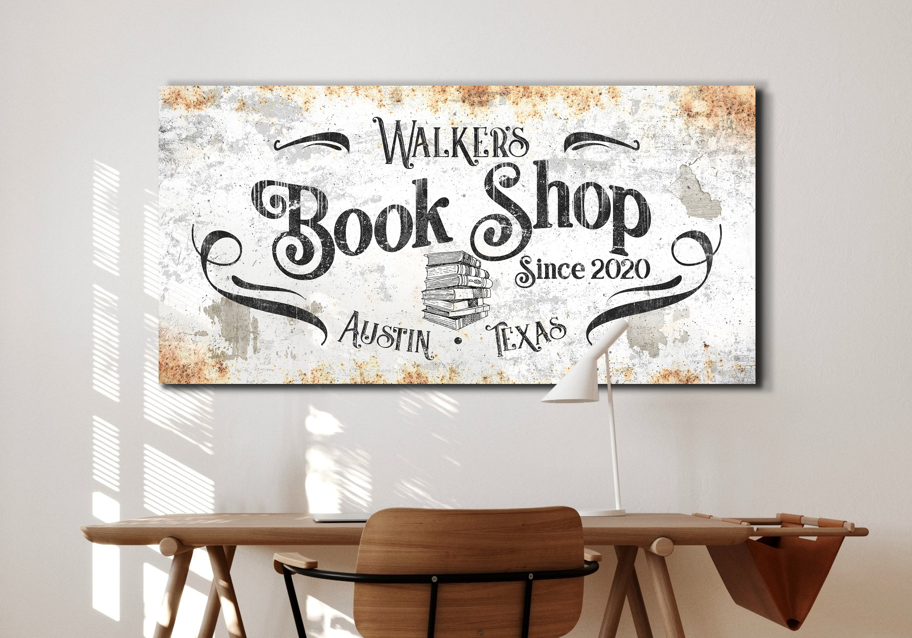 Custom Book Shop Sign Personalized Huge Canvas Library - Etsy