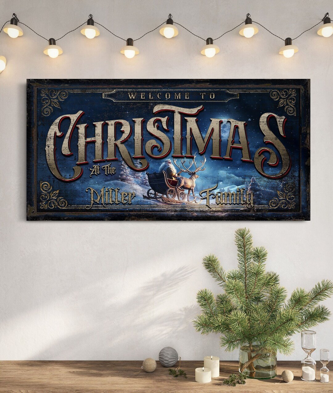 Personalized Welcome to Christmas, Custom Family Name Sign, Winter ...