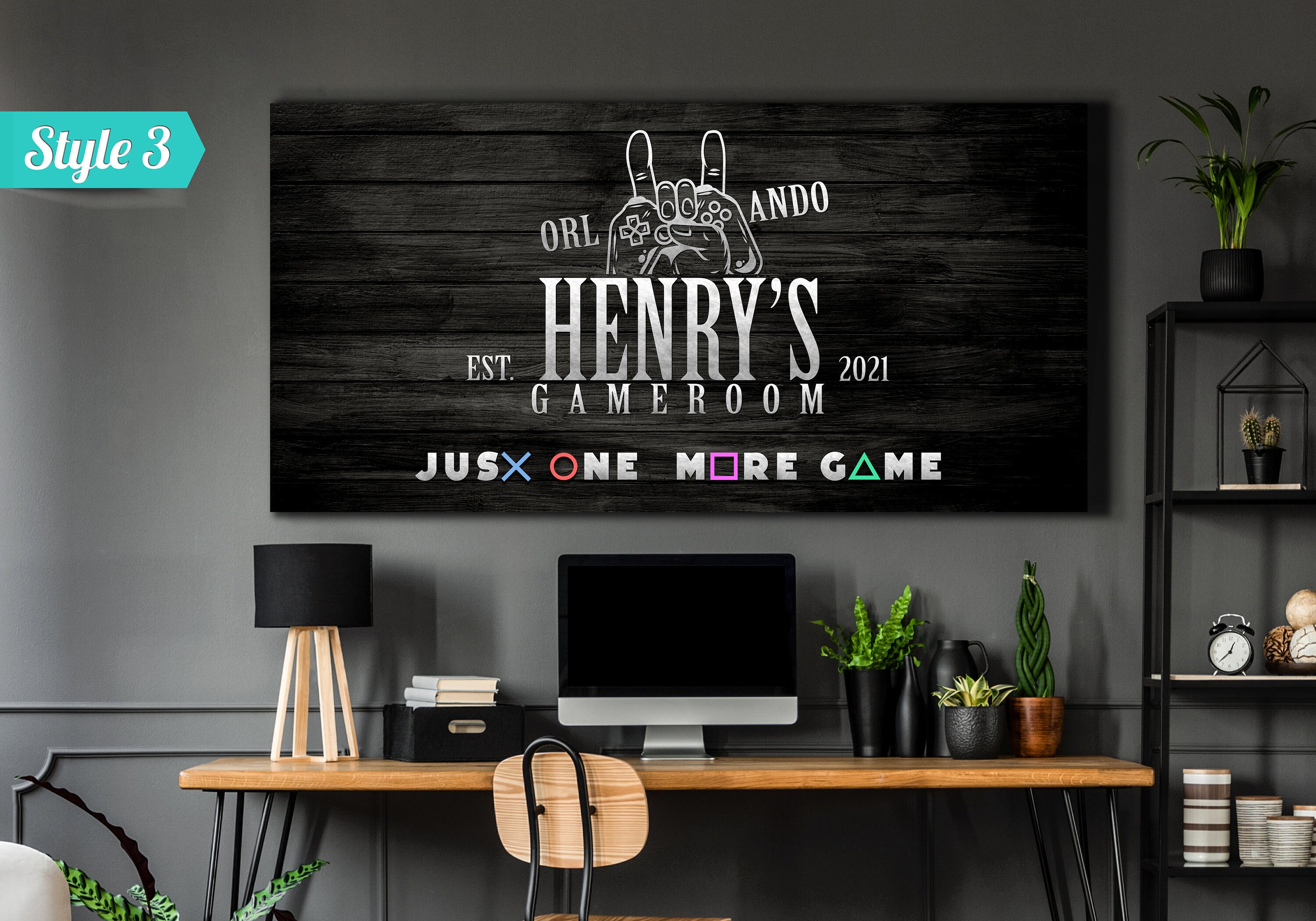 Personalized Game Room Sign Modern Farmhouse Wall Decor - Etsy