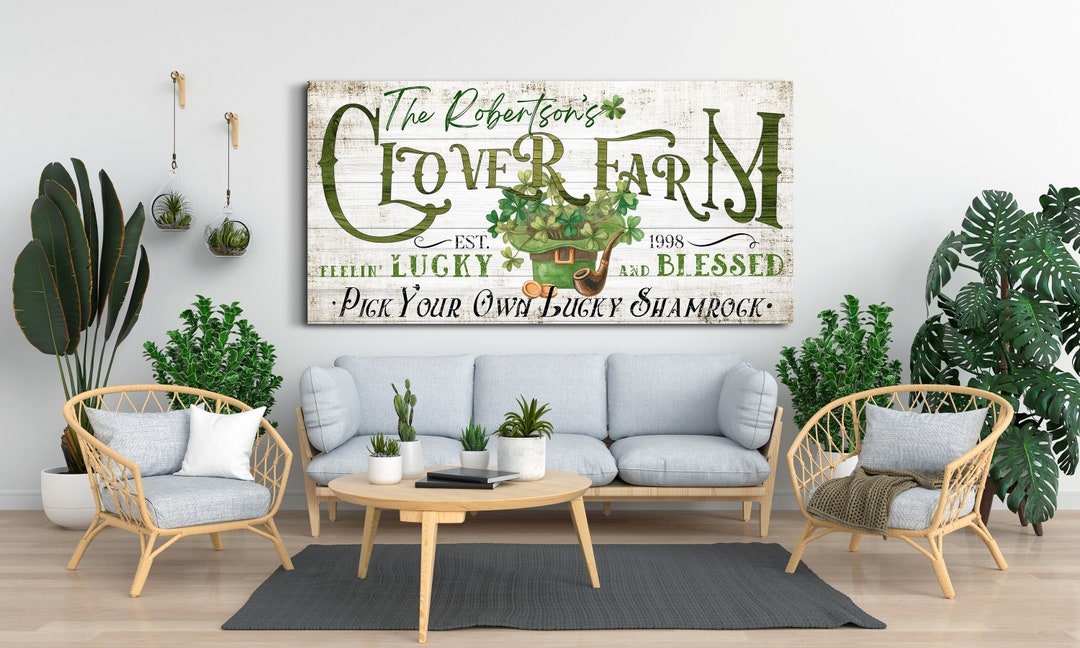 Personalized Clover Farm Sign, St. Patrick's Day Sign, Saint Patrick's ...