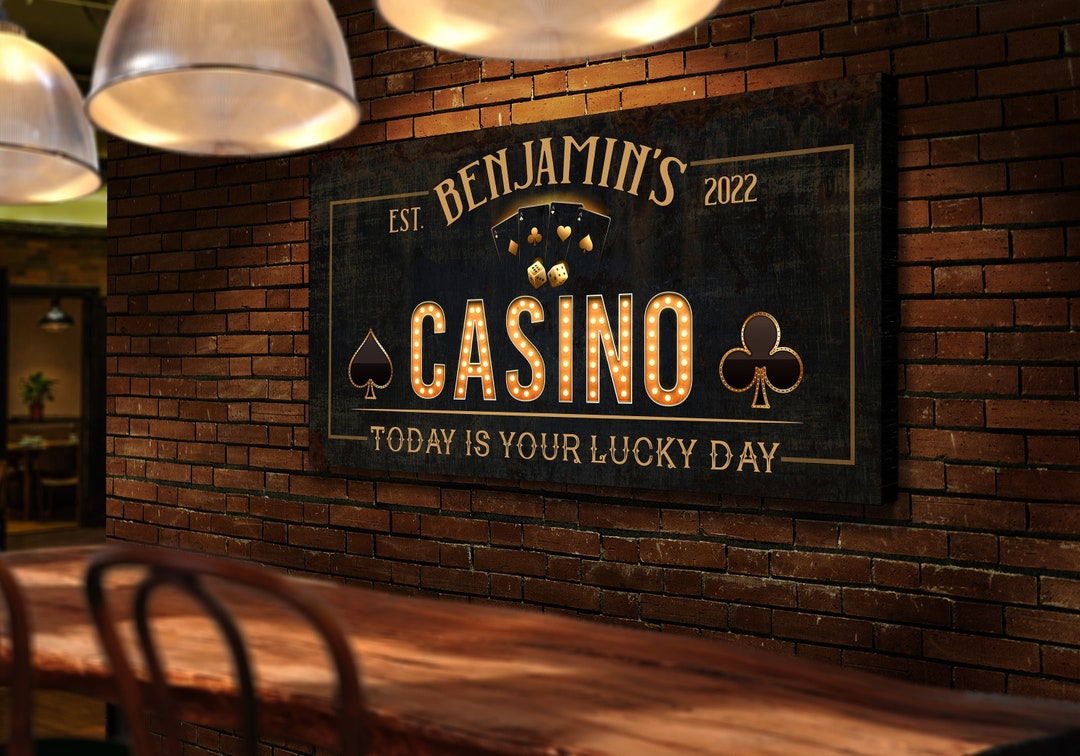 Custom Casino Sign Poker Room Sign Garage & Basement Decor - Etsy