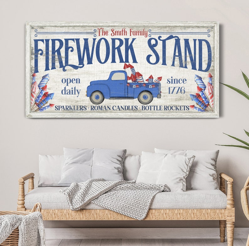 Personalized Firework Stand Sign Custom Patriotic Wall Decor - Etsy