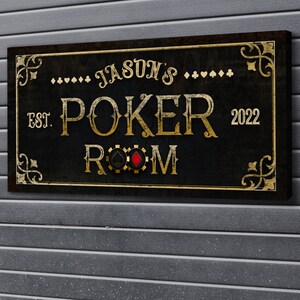 Personalized Poker Room Sign, Casino Sign, Game Room Wall Decor, Man ...