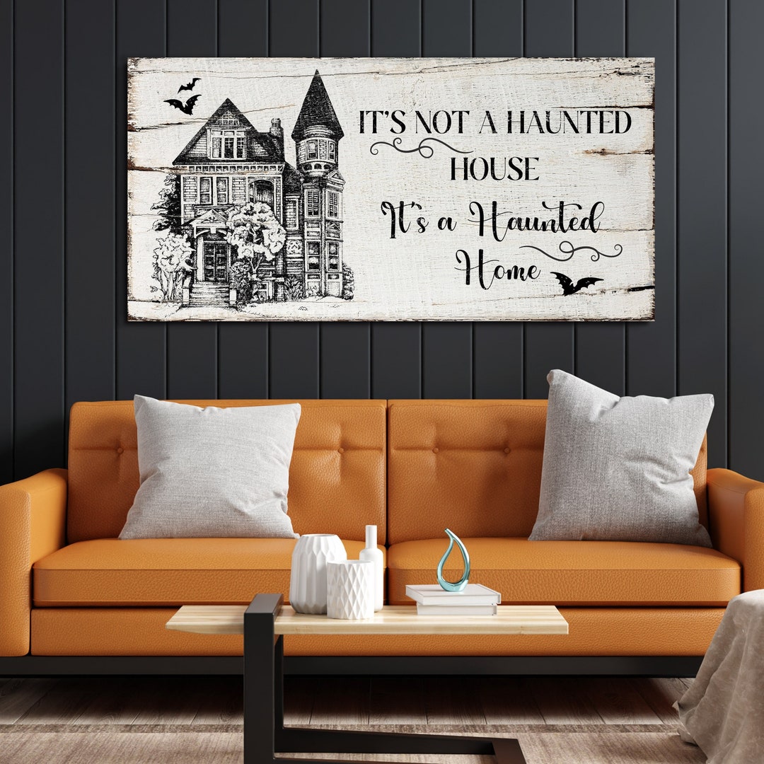 Haunted Home Sign Halloween Decoration Haunted House Sign Spooky Wall ...