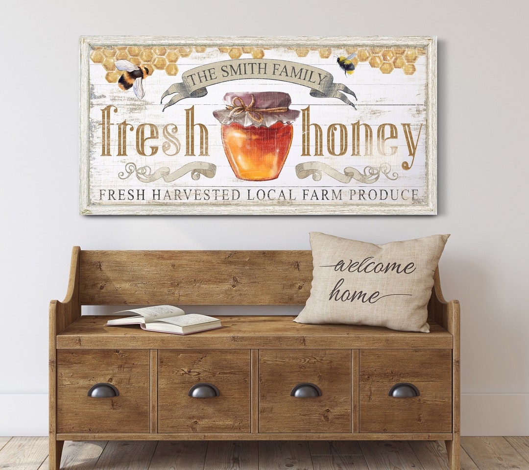 Personalized Fresh Honey Sign Vintage Locally Produced - Etsy