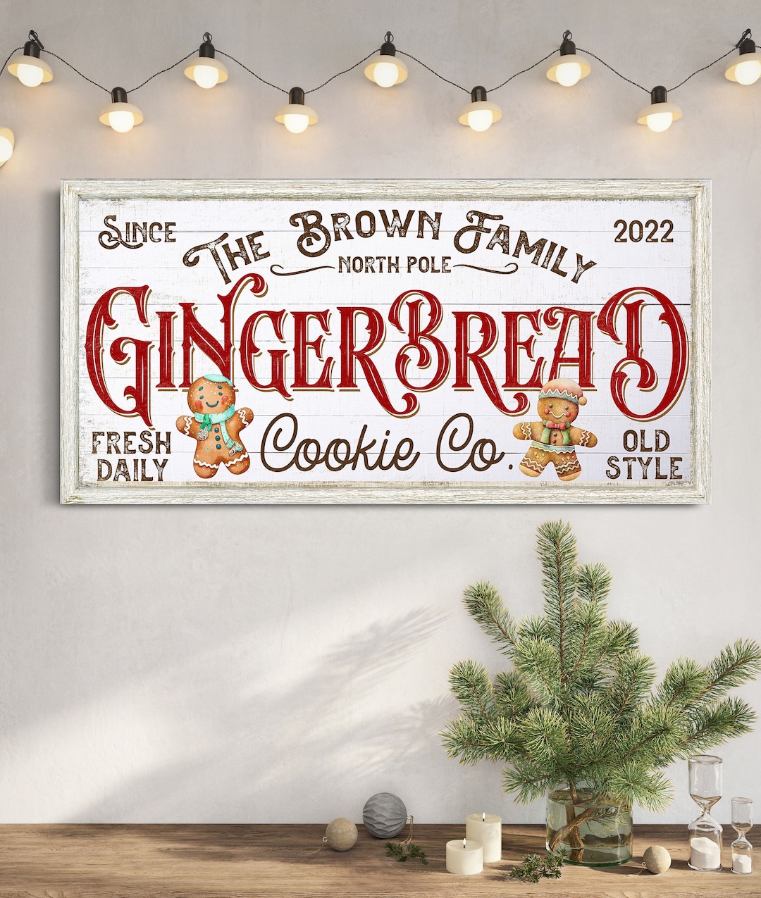 Personalized Gingerbread Baking Co Sign, Custom Gingerbread Bakery Sign ...