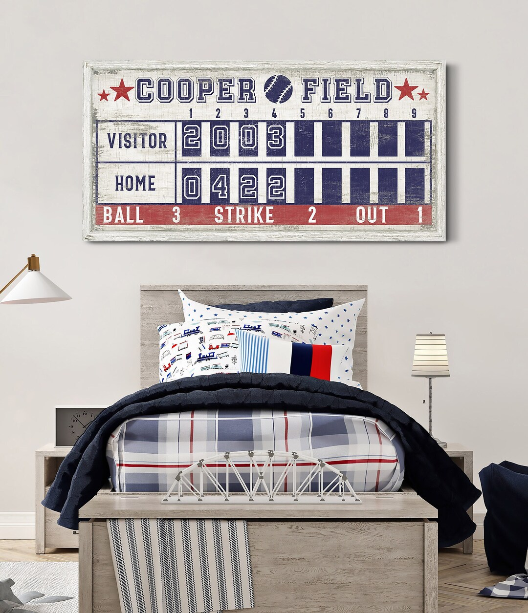 Personalized Baseball Scoreboard Sign Game Room Wall Decor - Etsy