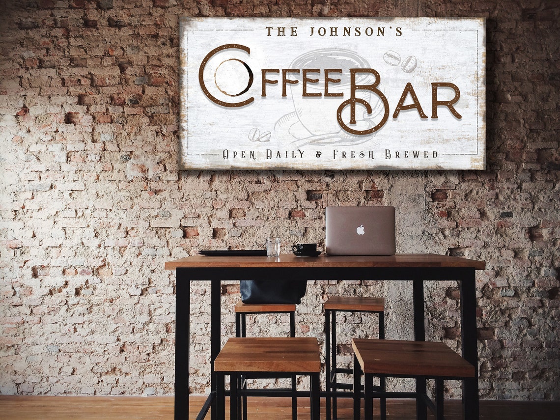 Personalized Coffee House Sign Coffee Bar Sign Freshly | Etsy