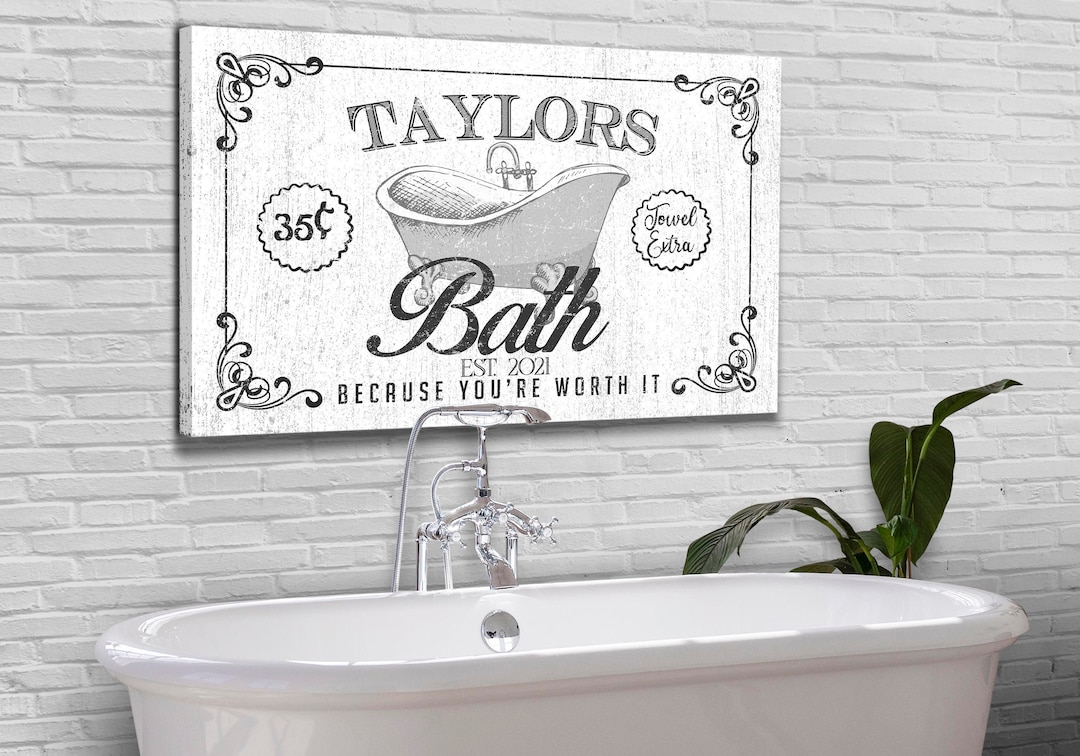 Custom Bath Sign | Sign for Bathroom | Bathroom Sign | Because You're ...