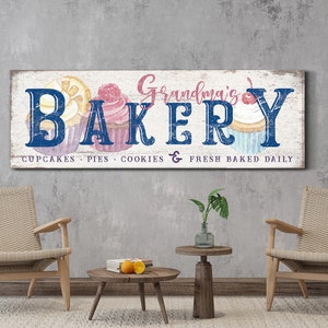 Custom Bakery Sign, Bake Shop Sign, Retro Bakery Decor, Kitchen Wall ...