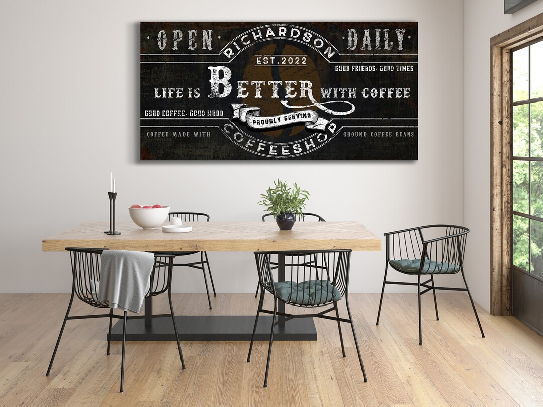 Custom Coffee Shop Sign, Coffee Shop Sign, Vintage Coffee Shop Sign ...