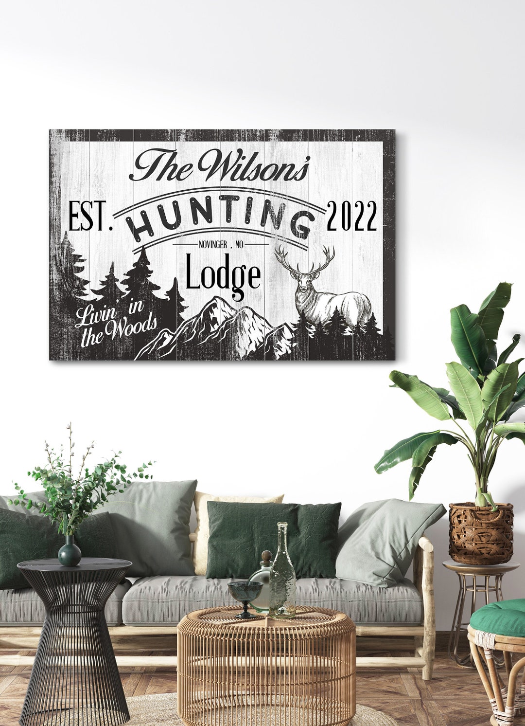 Customized Hunting Lodge Sign, Deer Hunting Sign, Hunting Lodge Decor ...