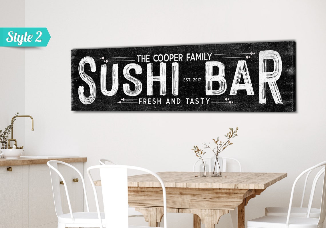 Custom Sushi Bar Sign Fresh and Tasty Sign Personalized - Etsy
