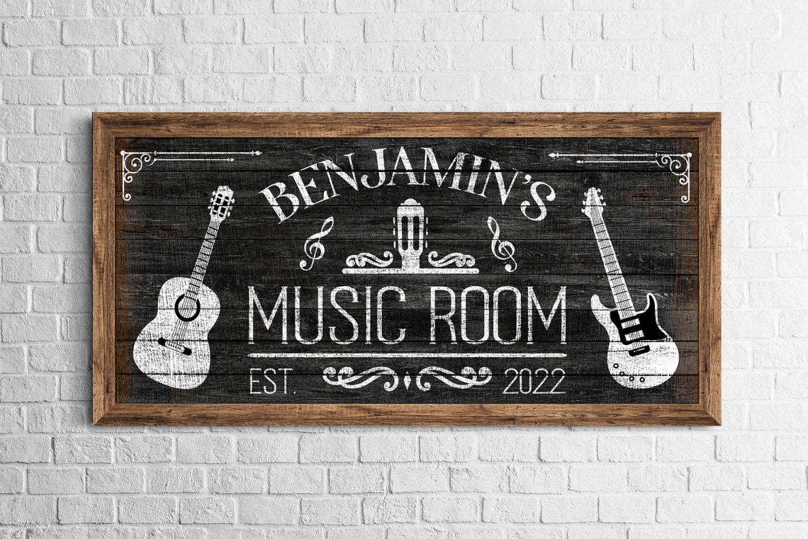 Personalized Music Room Sign, Custom Music Studio Signs, Gifts for Him ...