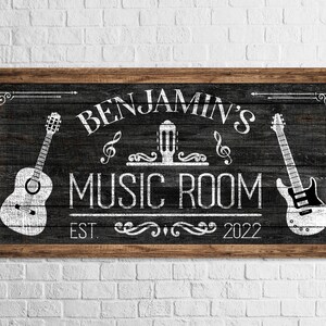 Personalized Music Room Sign, Custom Music Studio Signs, Gifts for Him ...