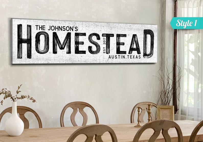 Family Homestead Modern Farmhouse Wall Decor Rustic Chic | Etsy