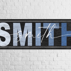 Family Last Name Sign for Personalized Wedding Gift, Custom Family Sign ...