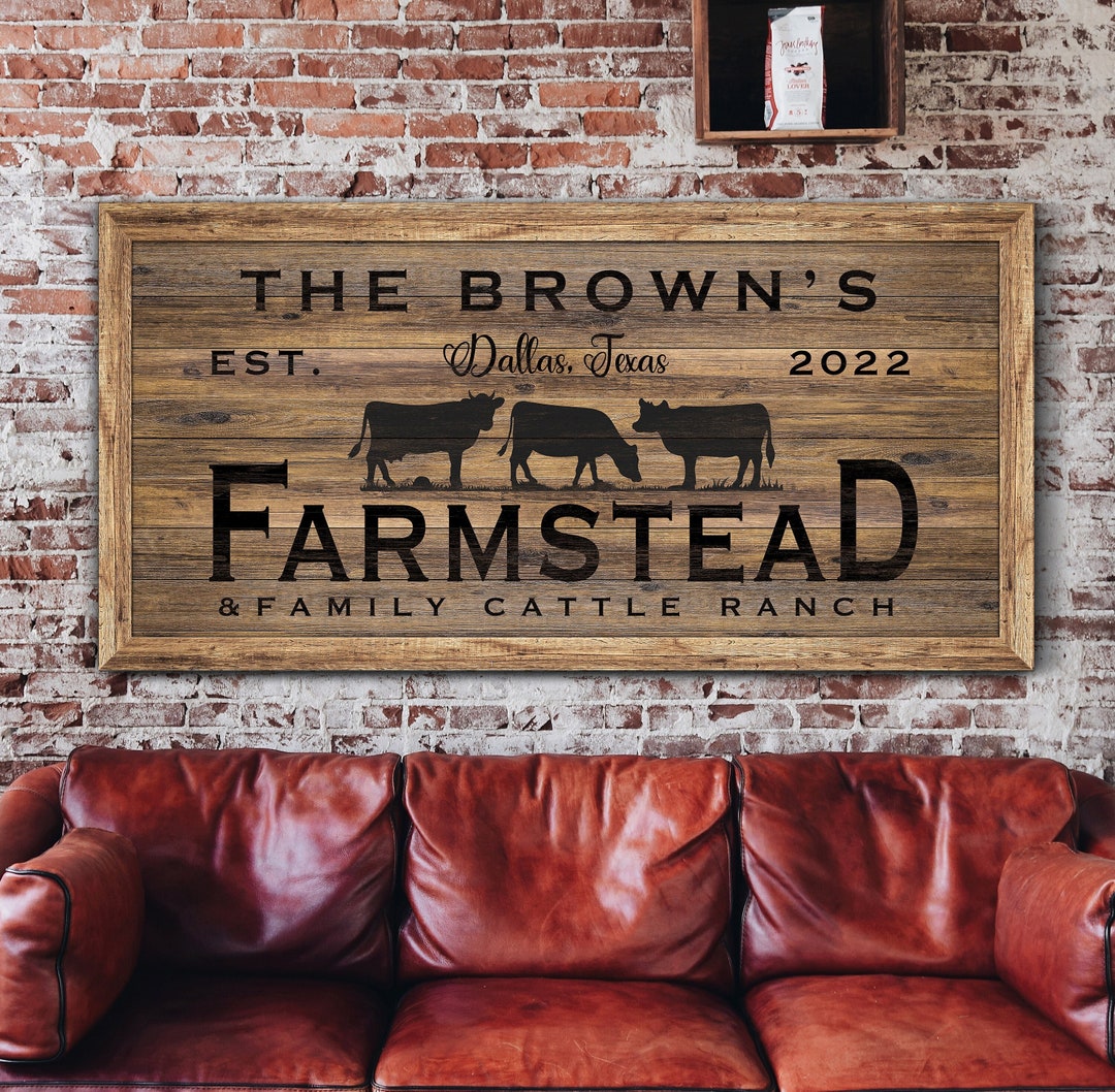 Custom Farmstead Sign Family Name Sign Modern Farmhouse Family Room ...