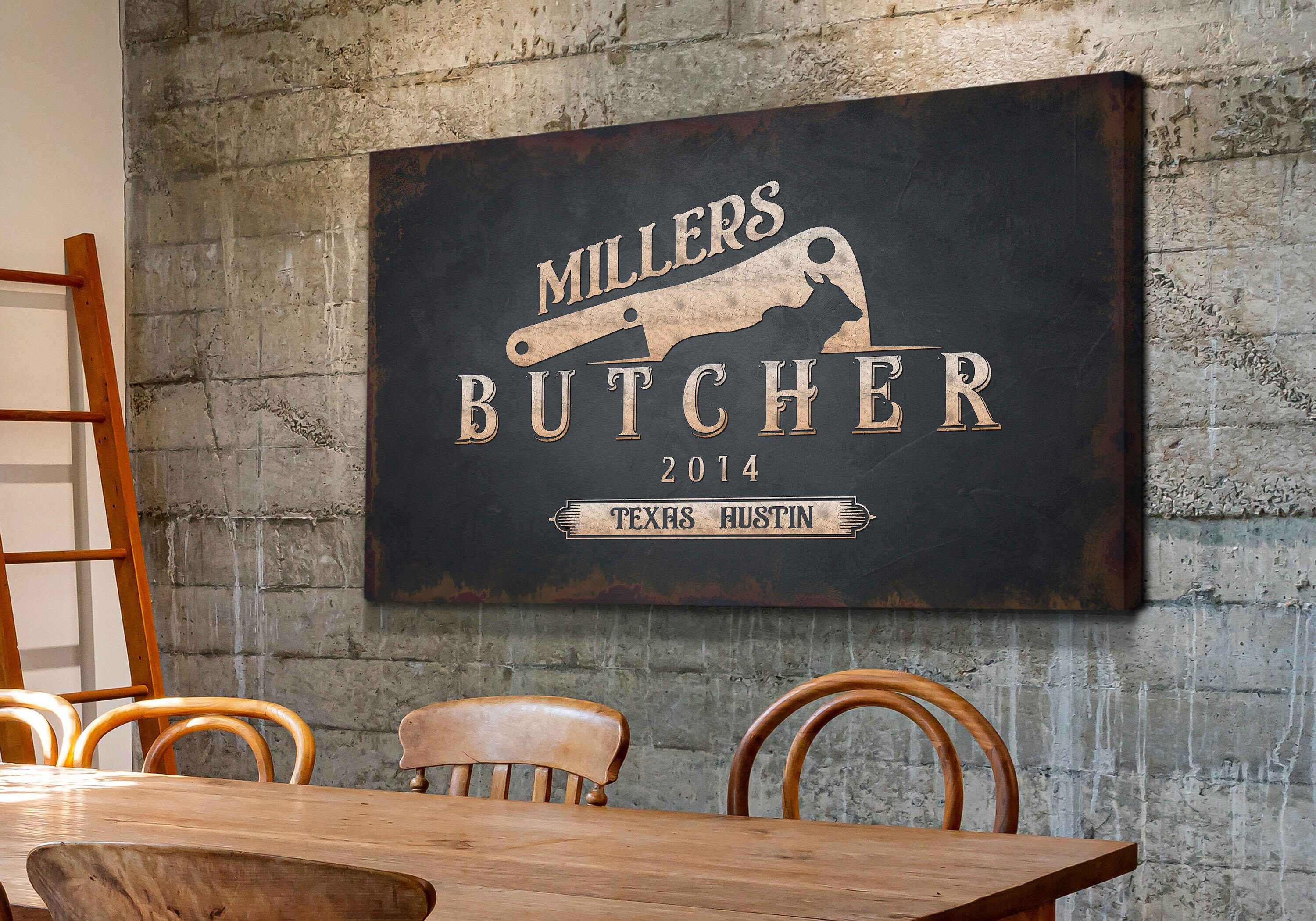 Custom Butcher Sign Personalized Huge Canvas Large - Etsy