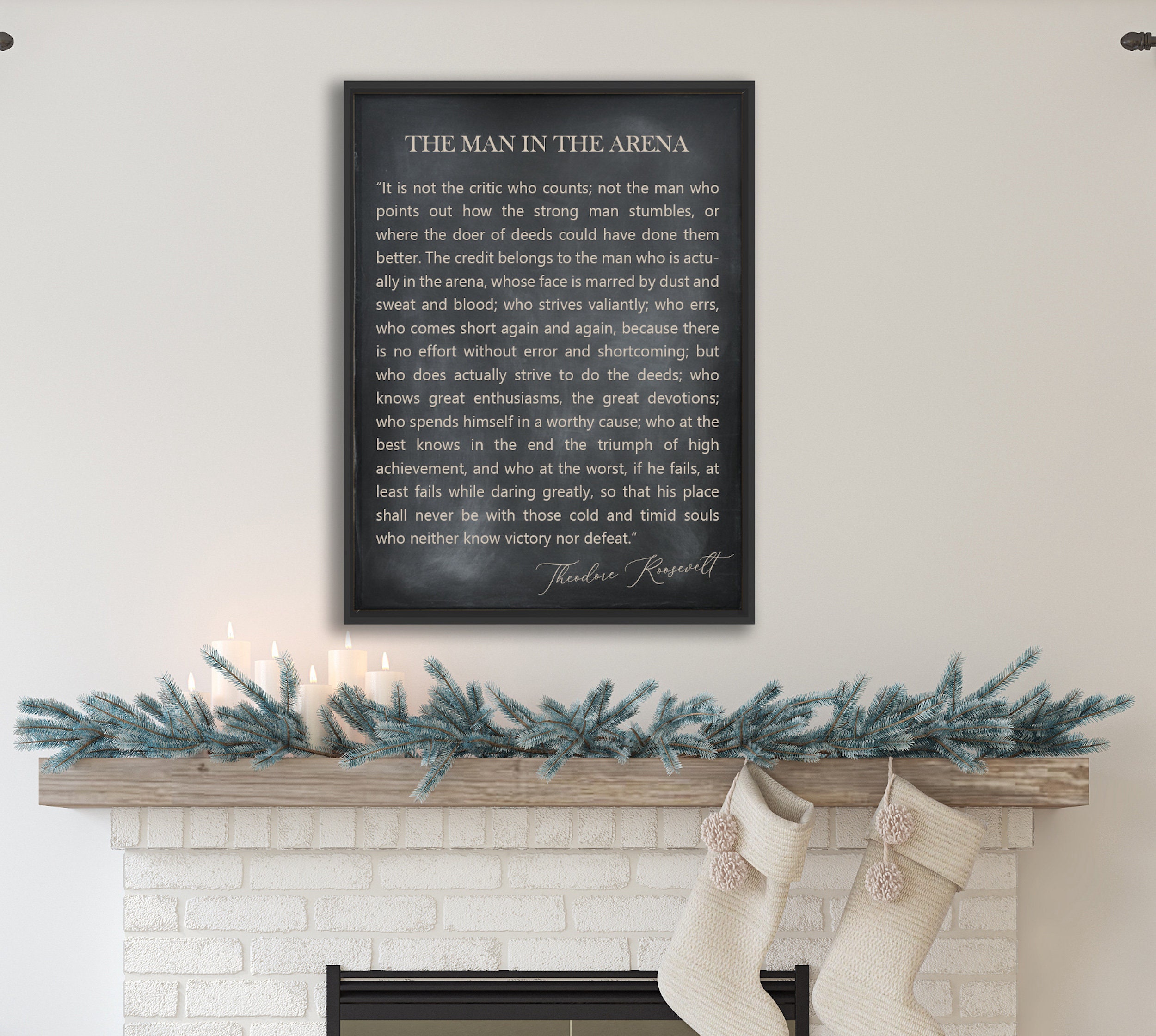 The Man in the Arena Sign the Man in the Arena Framed | Etsy