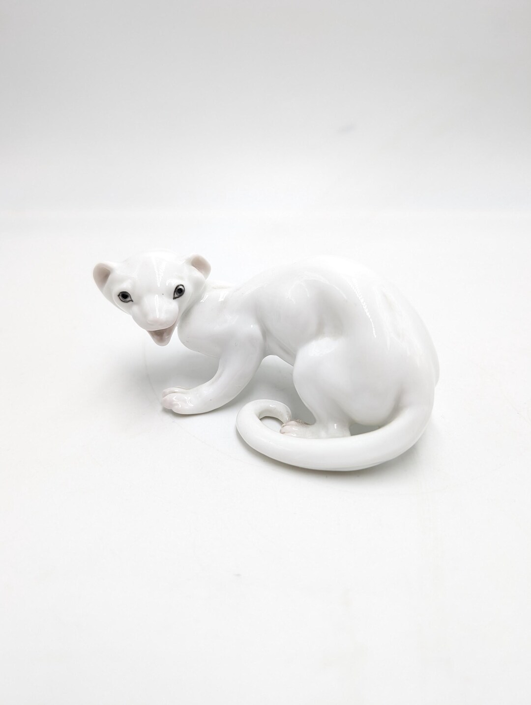 White Porcelain Laughing Polar Weasel Ermine 11cm - Etsy