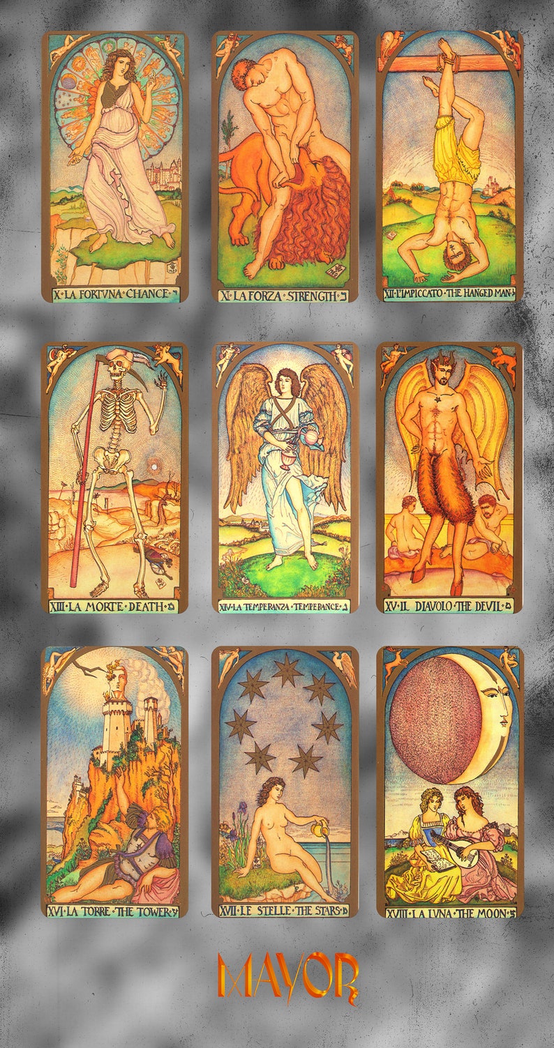 Renaissance Tarot Card Deck Printable Oracle 78 Cards Back Instant ...