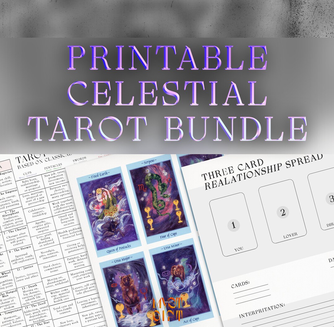 Celestial Tarot Card Deck Printable Bundle Spread List Journal Meanings celestial-tarot-card-deck-printable-bundle-spread-list-journal-meanings