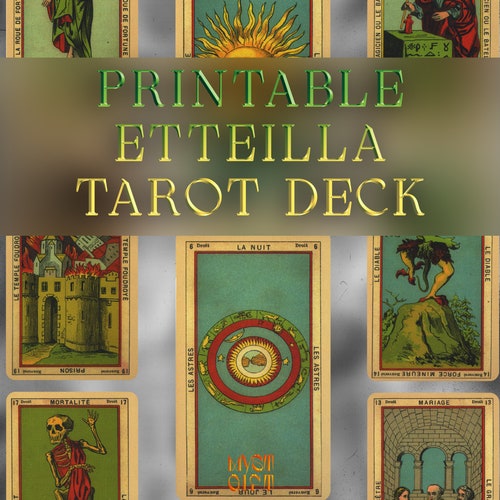 Etteilla Thoth Tarot Card Deck Printable Oracle 78 Cards - Etsy