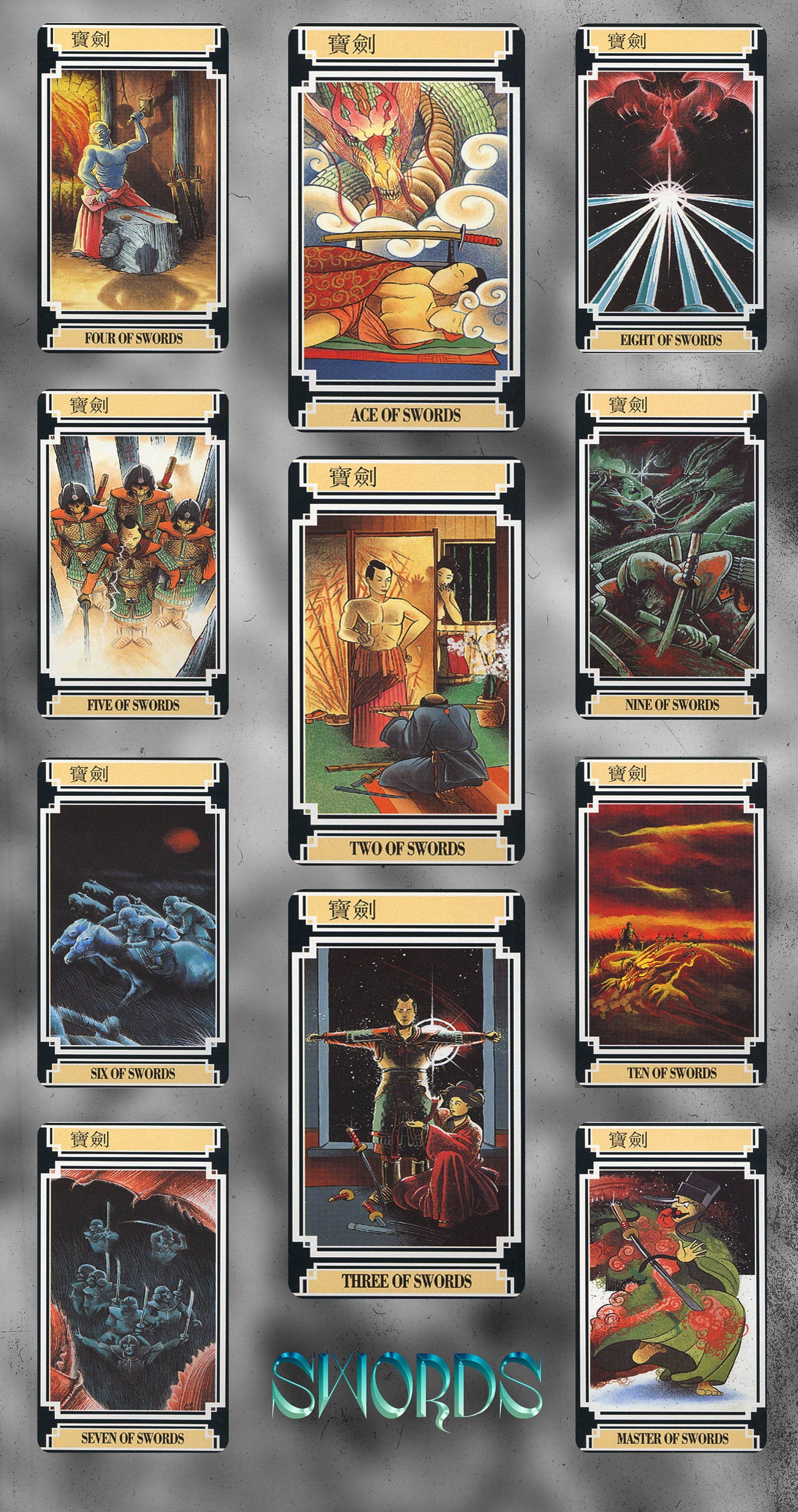 Rare Golden Dragon Tarot Card Deck Printable Oracle 78 Cards Back ...