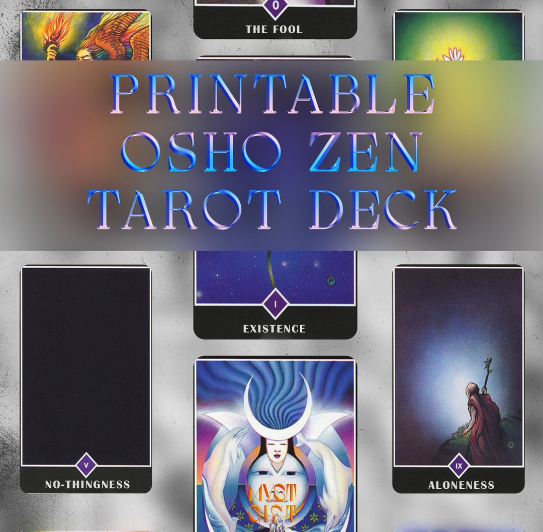 Rare Osho Zen Tarot Card Deck Printable Oracle 78 Cards Back Instant ...