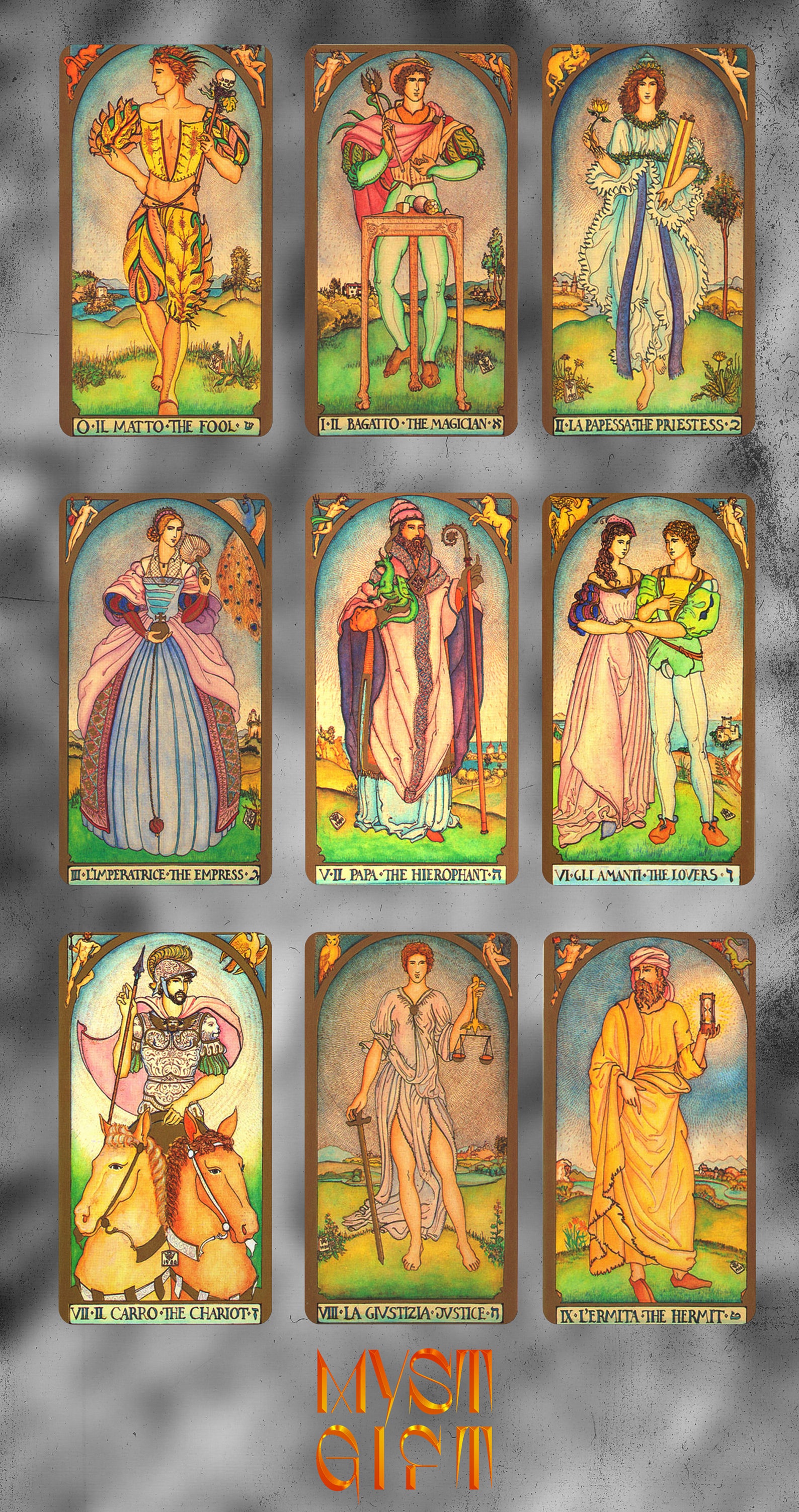 Renaissance Tarot Card Deck Printable Oracle 78 Cards Back Instant ...