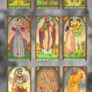 Renaissance Tarot Card Deck Printable Oracle 78 Cards Back Instant ...