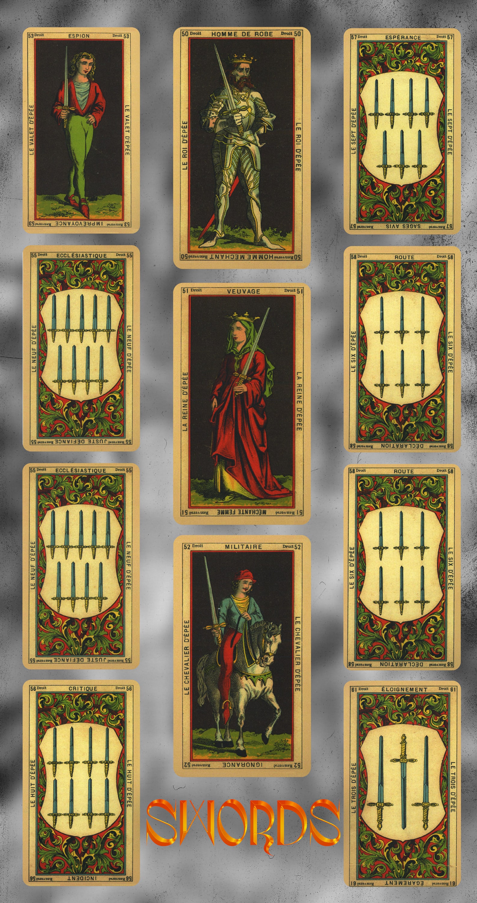 Etteilla Thoth Tarot Card Deck Printable Oracle 78 Cards - Etsy