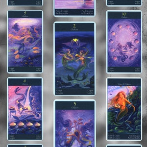 Tarot of the Mermaids Card Deck Printable Oracle 78 Cards Back Instant ...