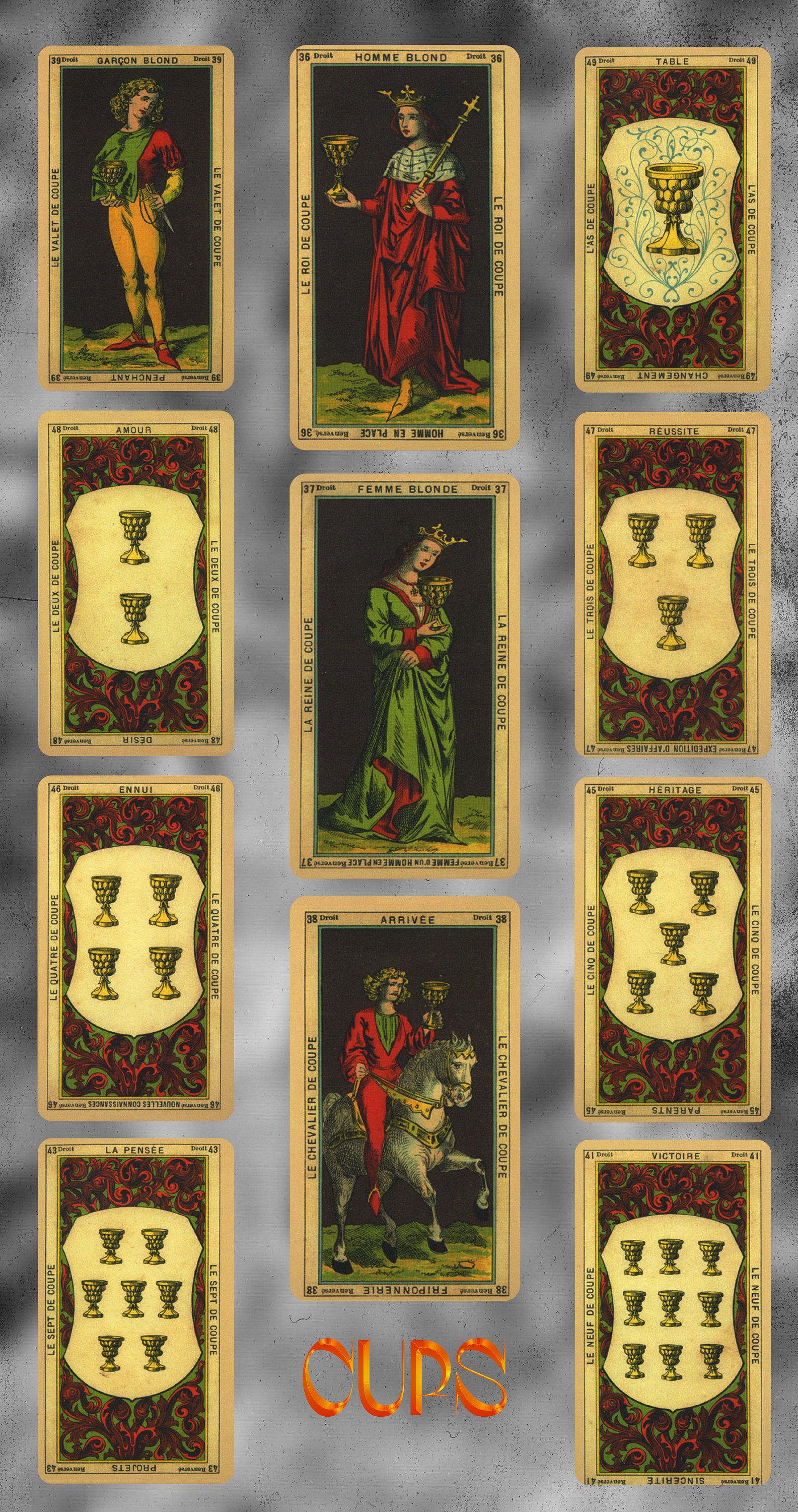 Etteilla Thoth Tarot Card Deck Printable Oracle 78 Cards - Etsy