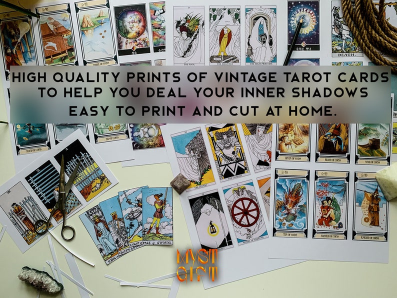 Magical Forest Tarot Card Deck Printable Oracle 78 Cards Back Instant ...