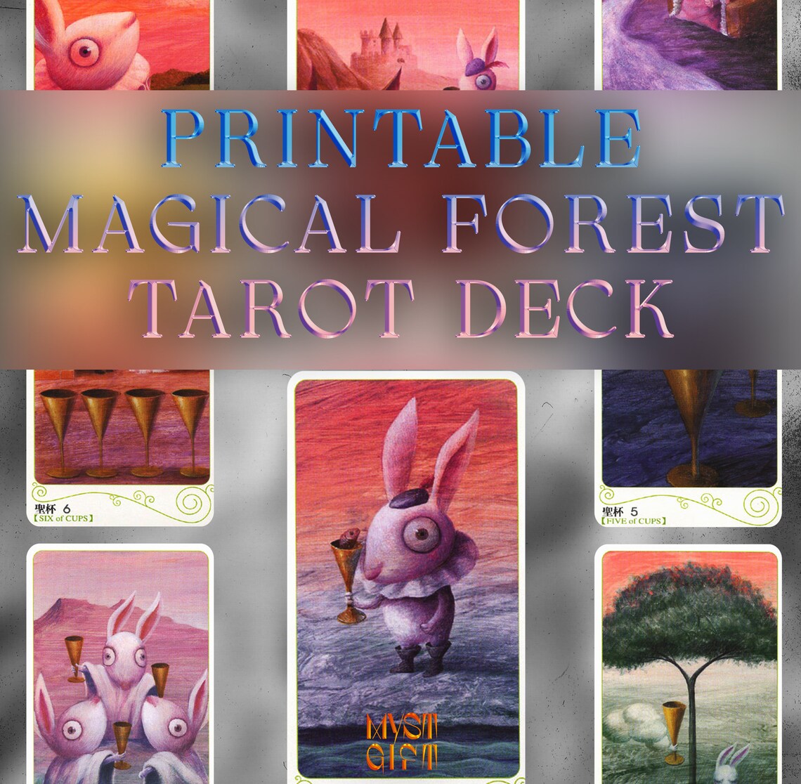 Magical Forest Tarot Card Deck Printable Oracle 78 Cards Back Instant ...