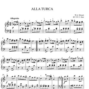 Rondo Alla Turca (turkish March) Piano Sheet Music,classical Music ...