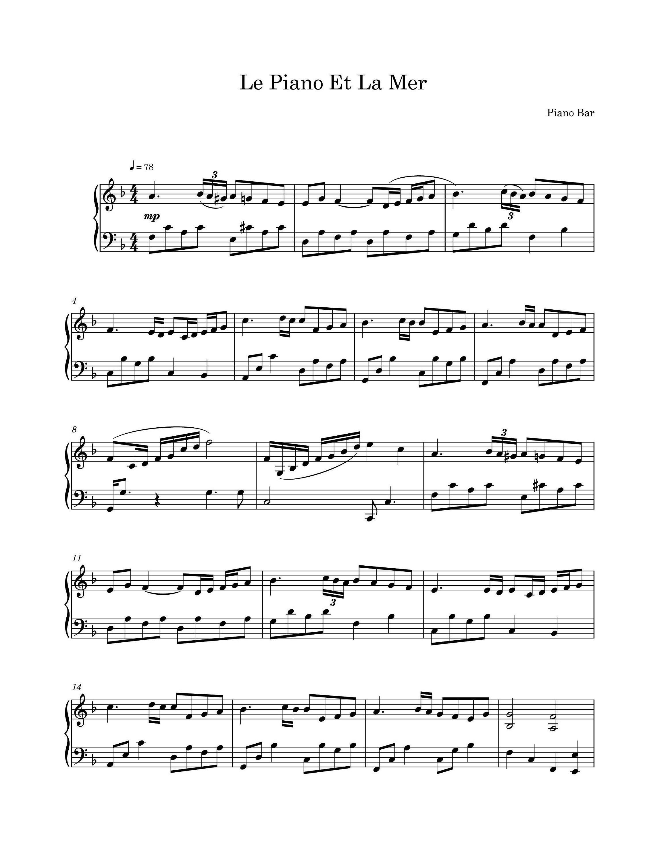 Piano Bar - Le Piano Et La Mer (piano Sheet Music) - Etsy
