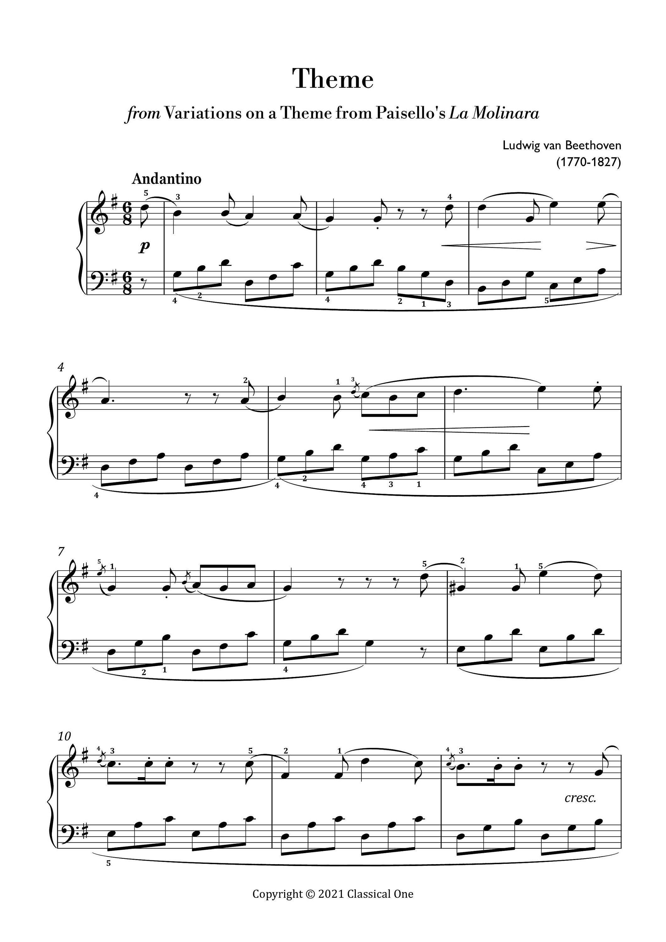 Classical Sheet Music Beethoven