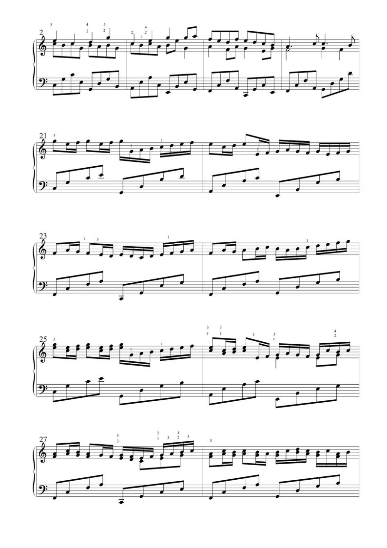 Pachelbel - Canon in C Major - Piano Sheet Music, 4 Pages, Classical ...