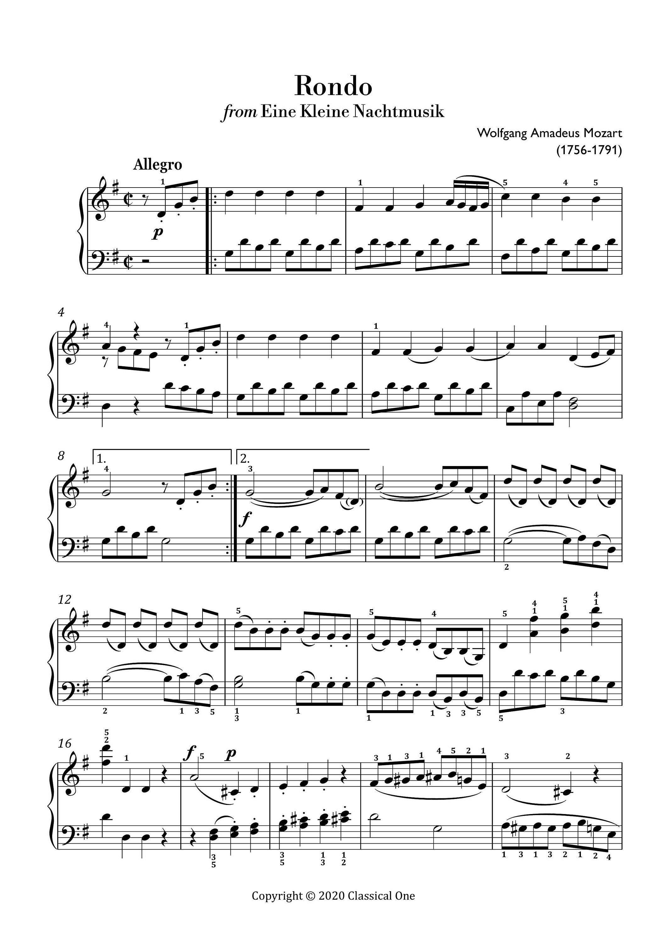 Classical Sheet Music Mozart