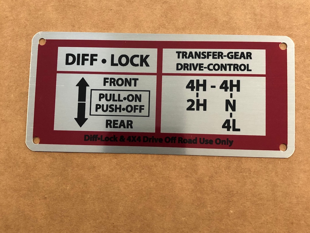 Mercedes W460 4WD and Locker Plate Instructions - Etsy