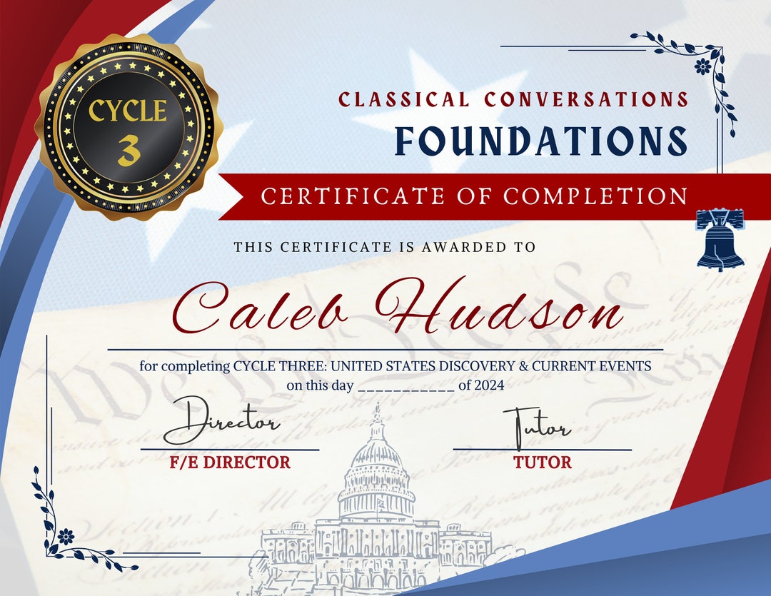 Classical Conversations Foundations Year End Certificate Cycle 3 | *NEW ...