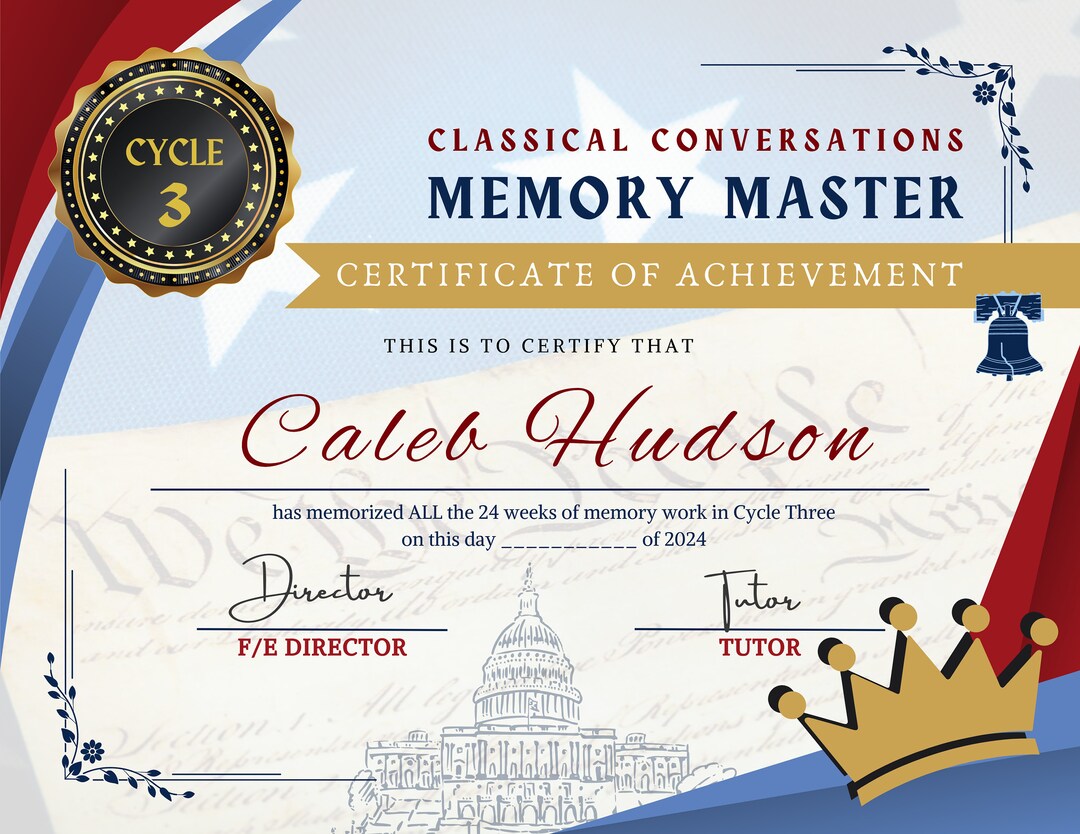 Classical Conversations Foundations Memory Master Certificate Cycle 3 ...
