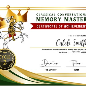 Classical Conversations Foundations Memory Master Certificate Cycle 2 ...