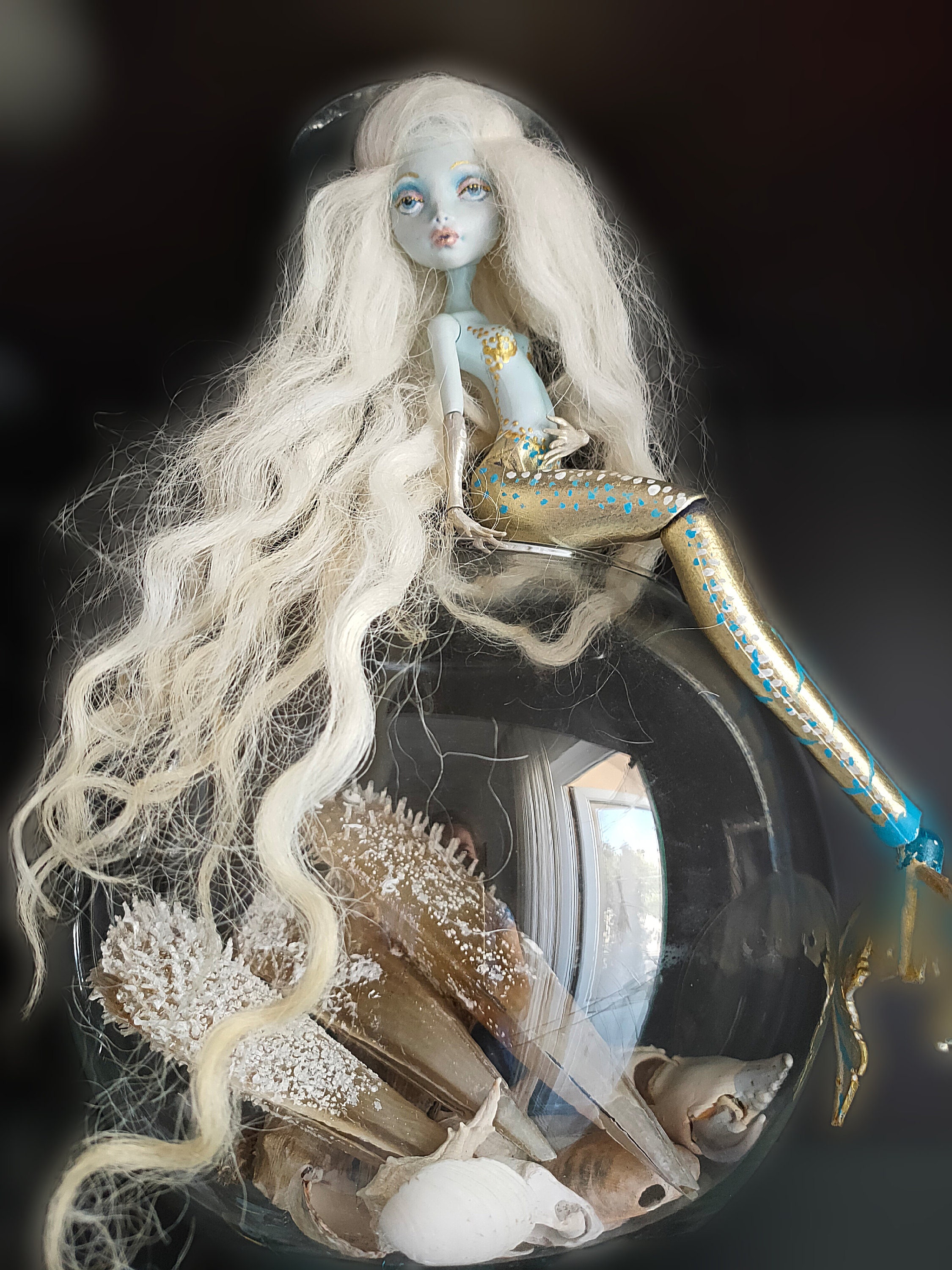 White Gold Mermaid Ooak Doll , Repaint Custom Mermaid - Etsy