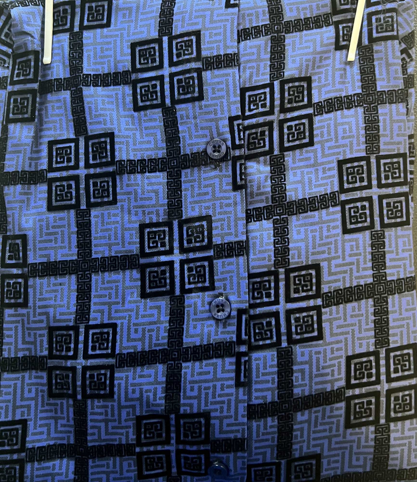 Men's Fashion Dress Shirt - Elegant Flocked Meander Pattern - Baldelli ...