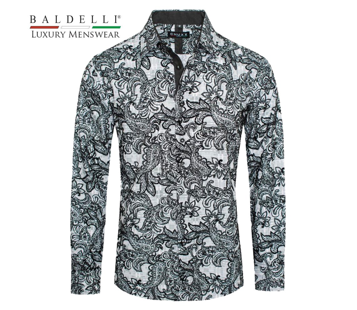 Men's Fashion Dress Shirt 740 Cx by Baldelli, Paisley and Flourishes ...