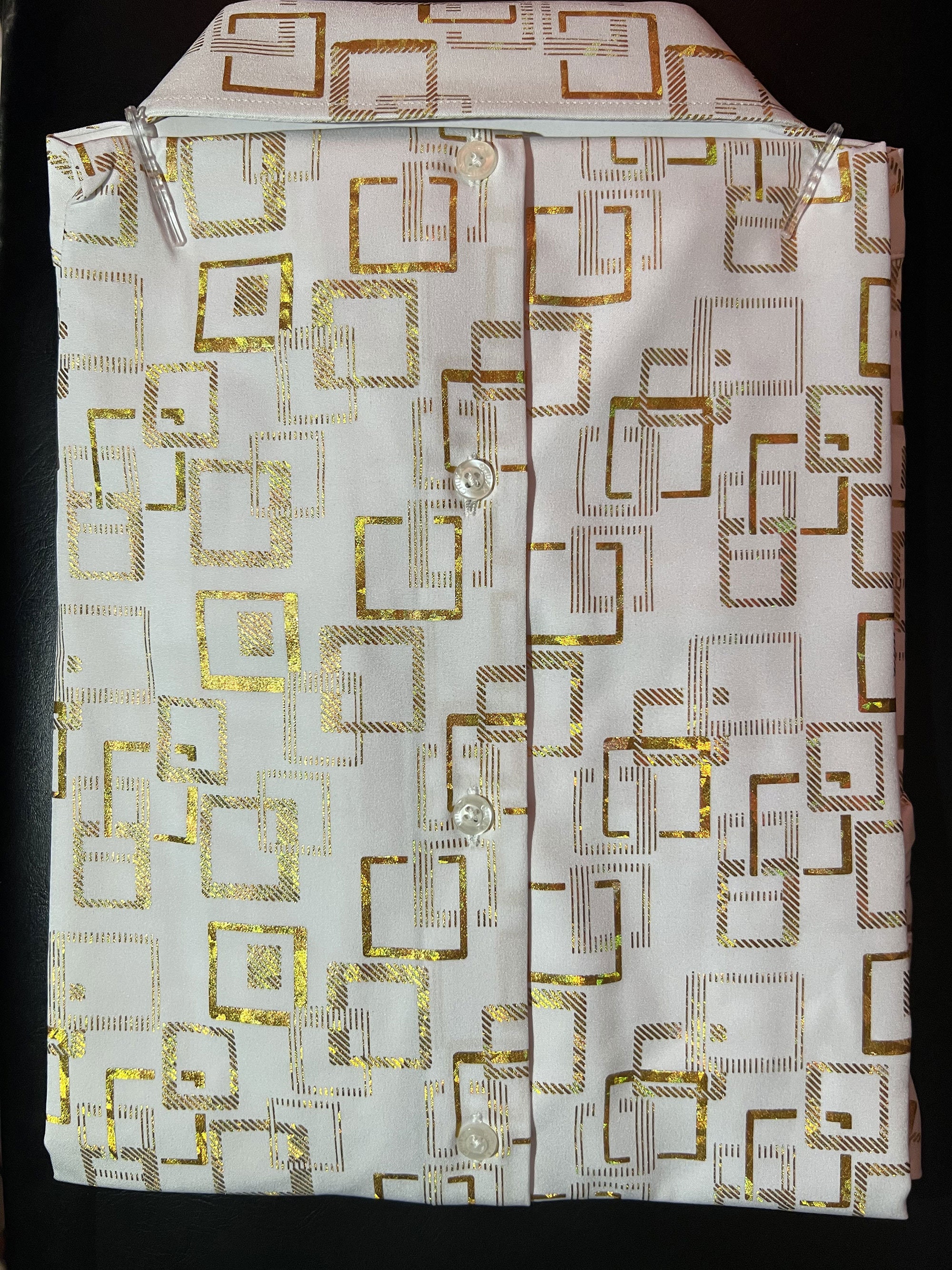 Men's Fashion Shirt Popular Metallic Gold Pattern- Baldelli-fl-2421 ...